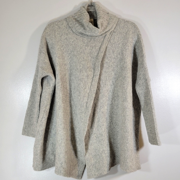 Allison Joy | Sweaters | Allison Joy Grey Wool Blend Split Front Back ...